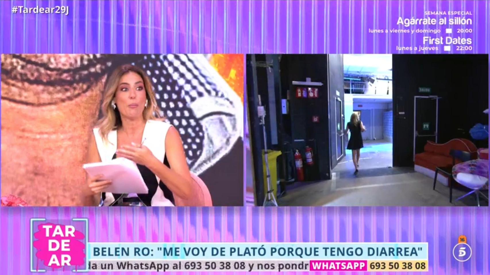 El escatológico motivo por el que Belén Rodríguez abandona en directo ...
