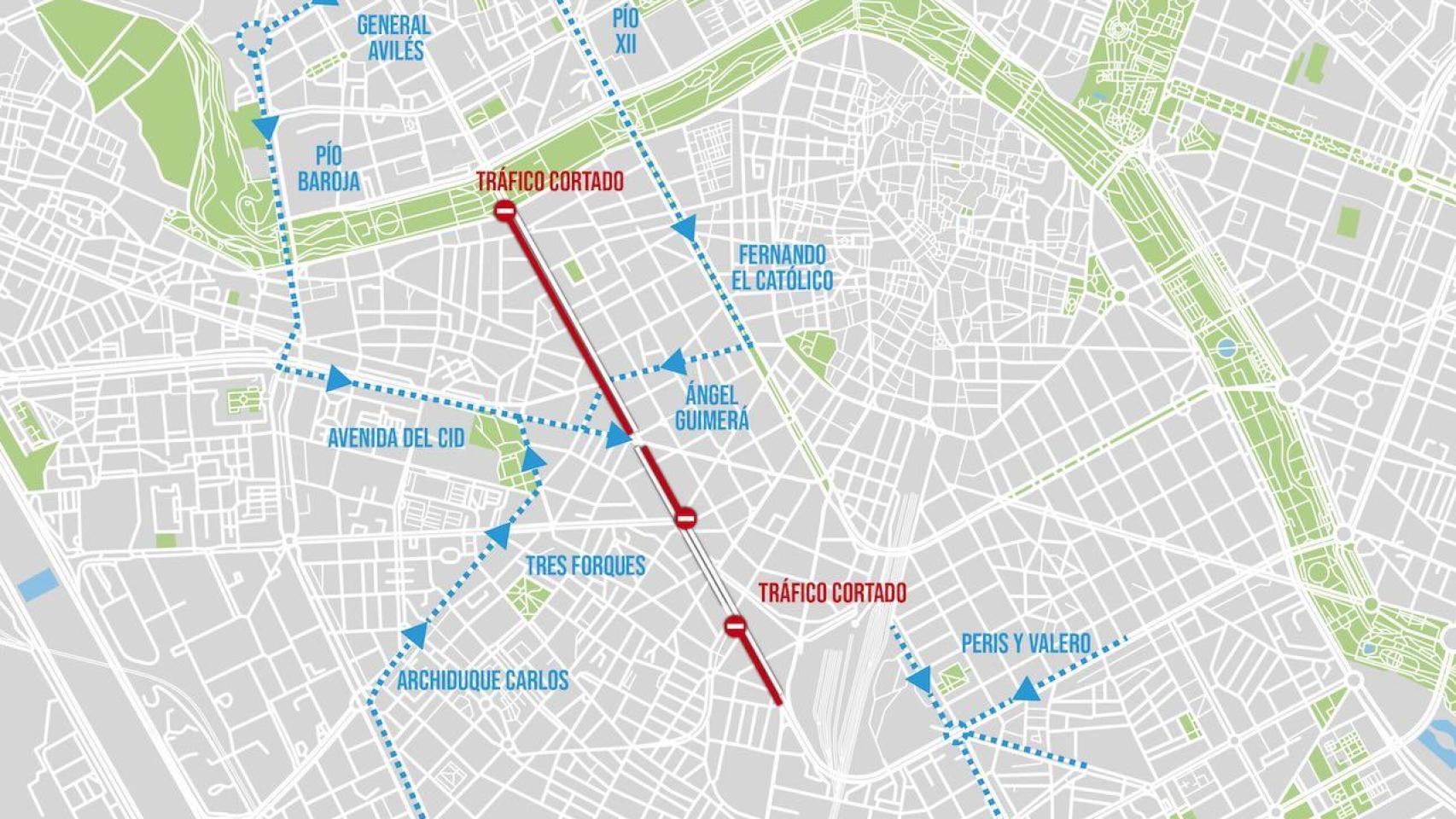 Valencia reabre al tráfico un nuevo tramo de Pérez Galdós y Giorgeta ...