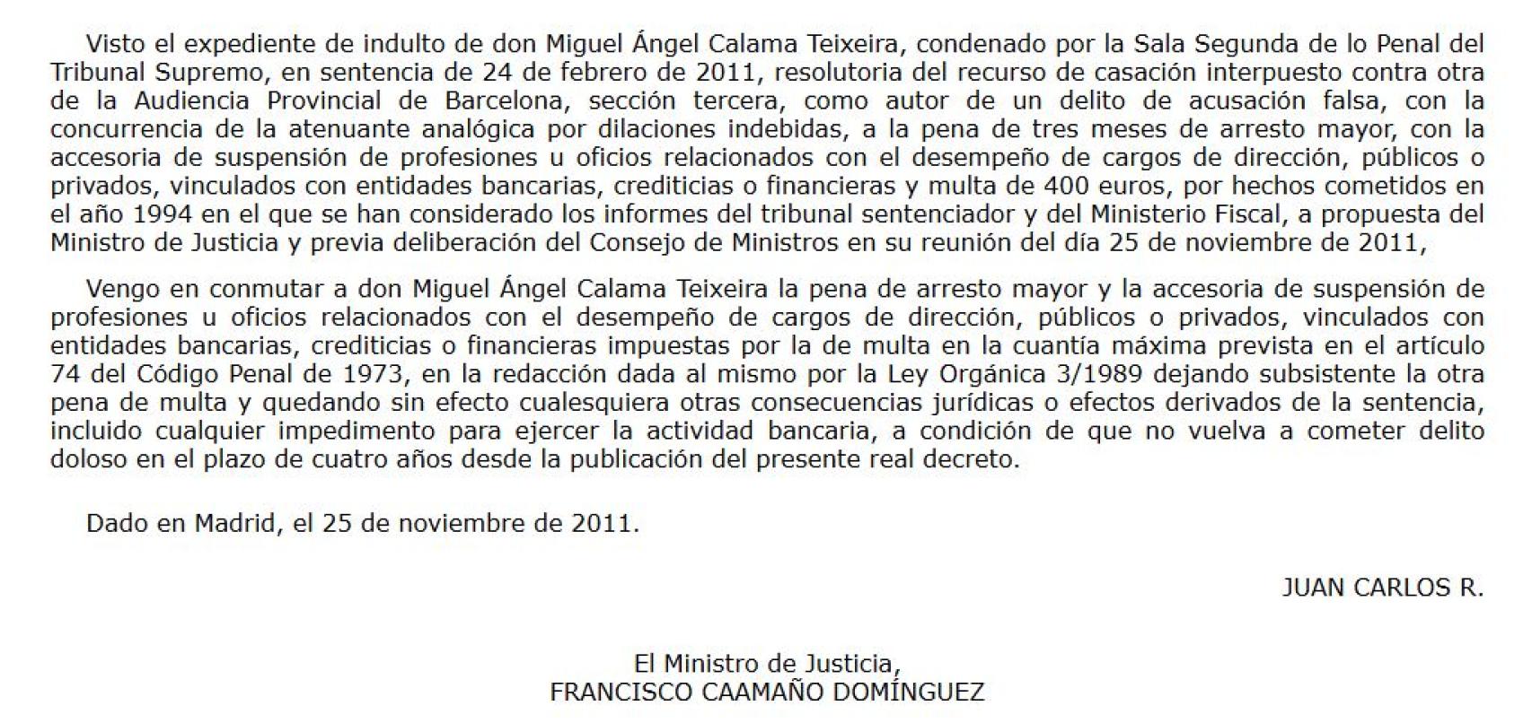 Zapatero indultó al hermano del juez Calama, condenado en el proceso ...